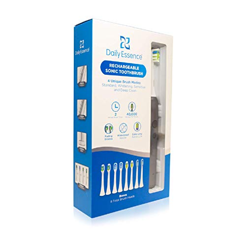 Daily Essence 70201-12 Rechargable Sonic Toothbrush, Platinum