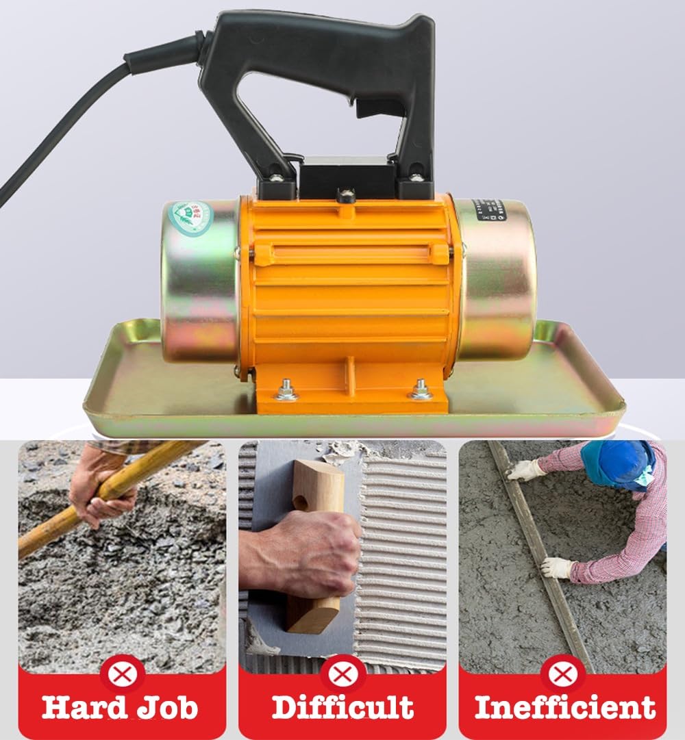 250W Concrete Vibrator, Electric Concrete Finishing Tools, Portable Handheld Cement Mortar Vibrador, 3500RPM Power Trowel Machine, Single Phase Cement Vibrating Machine