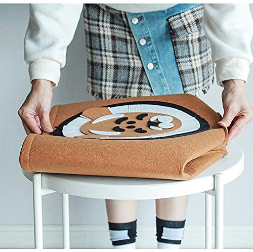 Wei Long Cute Foldable Felt Laundry,Nursery Hamper Laundry Basket,Storage Baskets for Kids Boys and Girls,Office,Bedroom,Clothes,Toys(Lion)