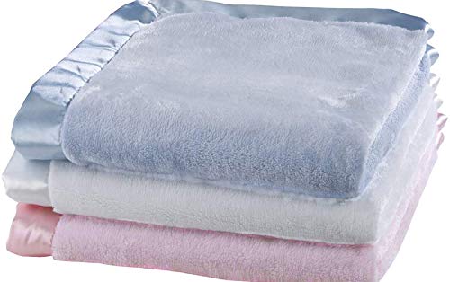 Personalize It Milestone Baby Blanket Custom Baby Boy Airplane Name Luxe Satin Trim Edge Double Sided Polar Fleece (Blue, 30 x 40)