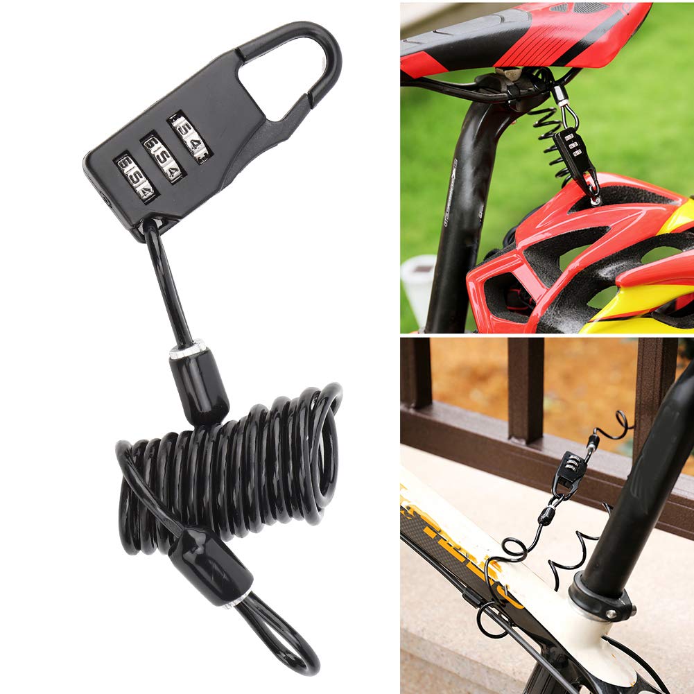 2.17x0.79inch Mountain Bike Helmet Lock, Bicycle Lock, Compact and Portable Three Digit Bike Password Lock for Lock Helmet and Bike