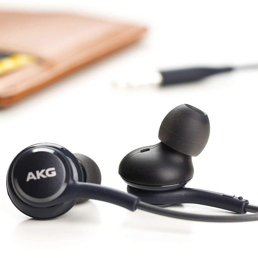 ElloGear OEM Earbuds Stereo Headphones for Samsung Galaxy S10 S10e Plus Cable - Designed by AKG - with Microphone and Volume Buttons (Grey)