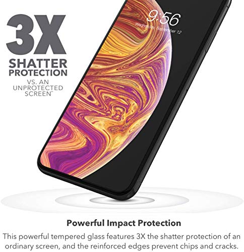 ZAGG InvisibleShield Glass+ Screen Protector β HD Tempered Glass for iPhone XS/X β Impact & Scratch Protection - Easy to Apply Tools Included - 2 PACK