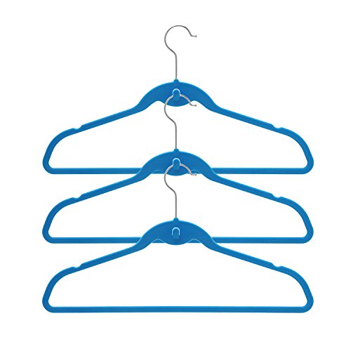 BriaUSA Cascade Hangers Blue Steel Swivel Hooks -Slim, Sturdy Saves You Extra Space - Box of 20
