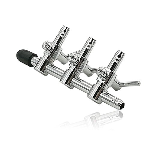 BornFeel Aquarium Air Pump Splitter 10 in 1 Set 3-Way Air Flow Control Lever Valve & 3 Non-Return Check Valves & 6 Suction Cups for Fish Tank Airline Air Tube Hose