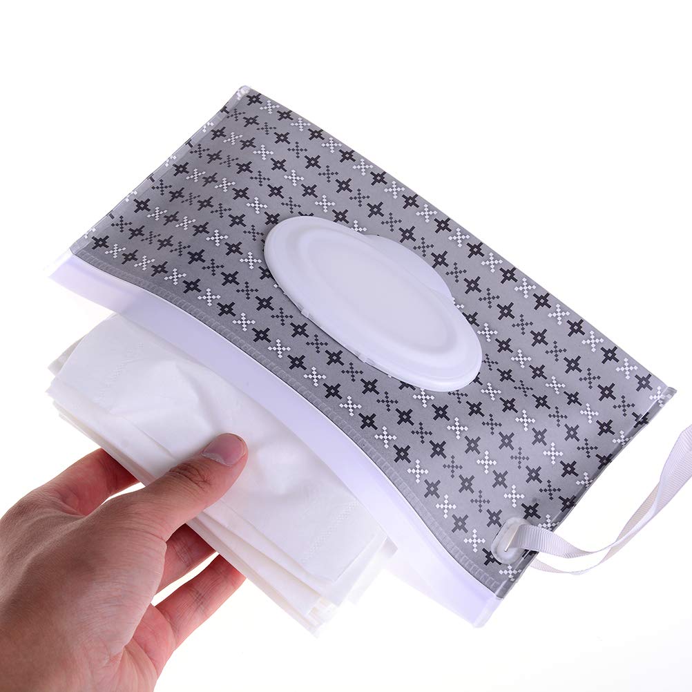 Baby Wet Wipe Pouch Bag Travel Wipes Case Reusable Refillable Wet Wipe Bag Cases Portable Travel Wipes Dispenser Wipe Pouches