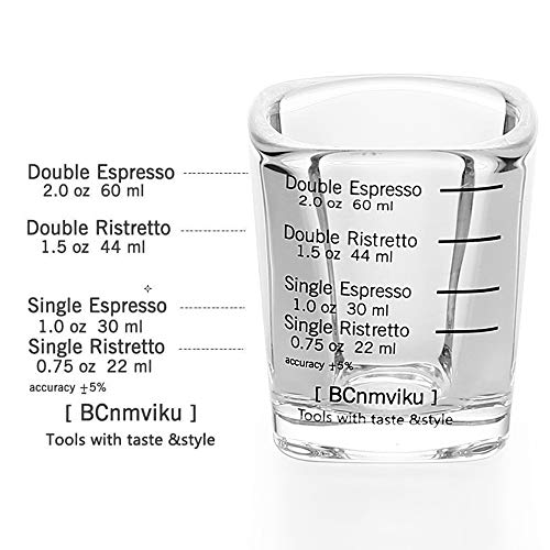 Espresso Shot Glasses Measuring cup Liquid Heavy Glass Wine Glass Shot Glass 26-Incremental Measurement 2 OZ 2 Features 60ML (Sturdy-2 pack)
