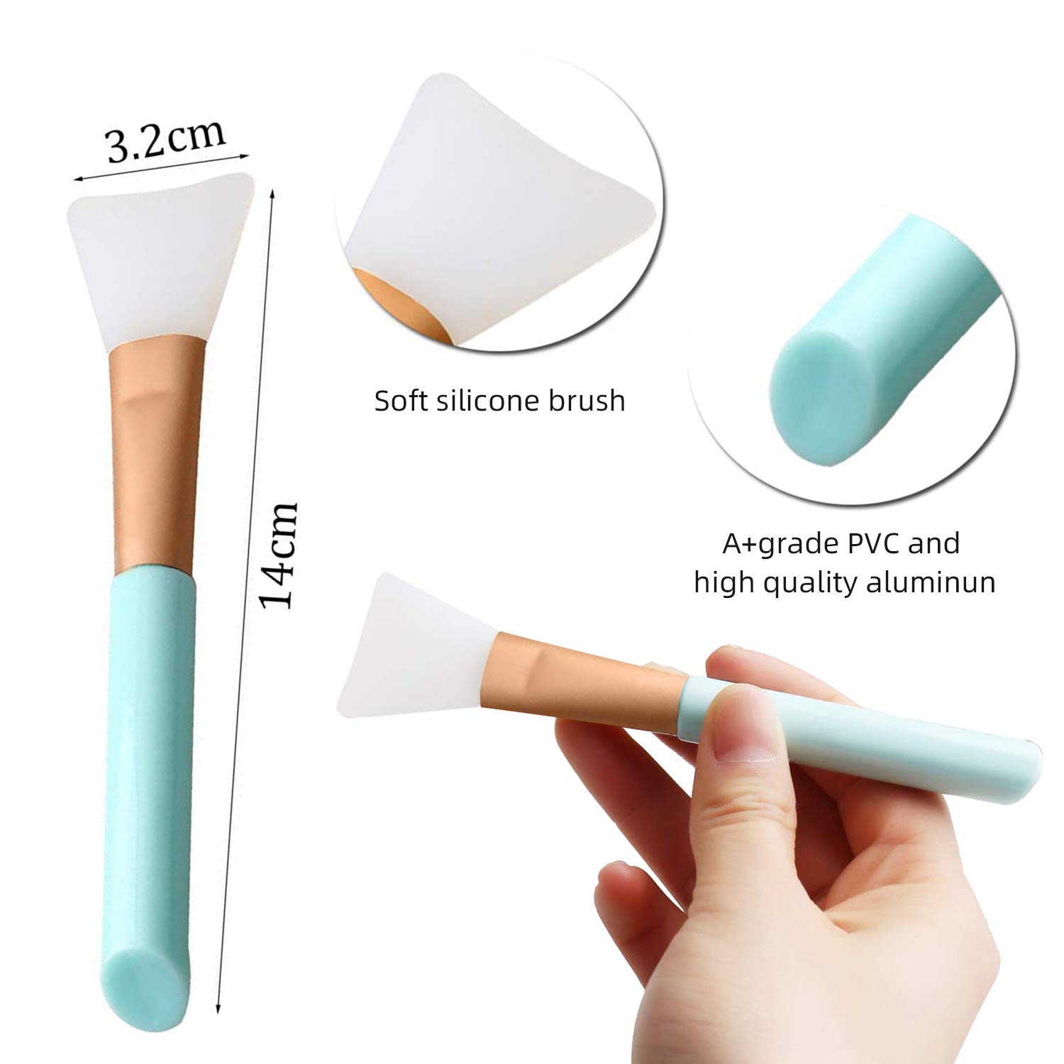 Daubigny 2PCS Silicone Face Mask Brush,Mask Beauty Tool Soft Silicone Facial Mud Mask Applicator Brush Hairless Body Lotion And Body Butter Applicator Tools