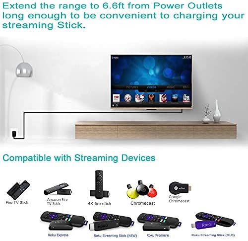 2 PCS 10FT Micro USB Power Cord for Fire TV Stick,PS4,Roku Streaming Stick,Roku Express Premier Plus,Chromecast,E-Reader,Intel Computer Replacement,Charger Charging Cable Compatible with Kindle Tablet