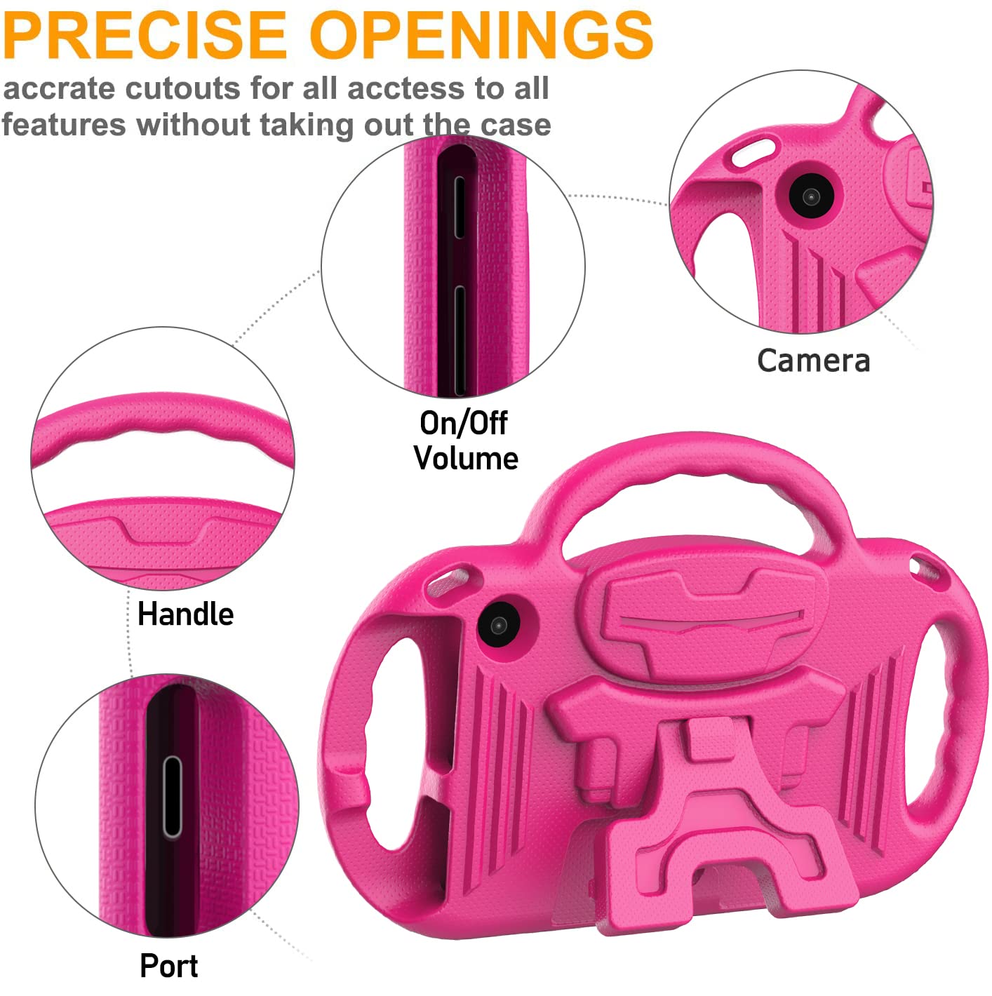 All-New Fire 7 Tablet Case (12th Generation,2022 Release), Fire 7 Tablet Case for Kids, with Shoulder Strap, MENZO Shockproof Light Weight Kids Case for Amazon fire 7 Tablet 7” Display 2022, Rose