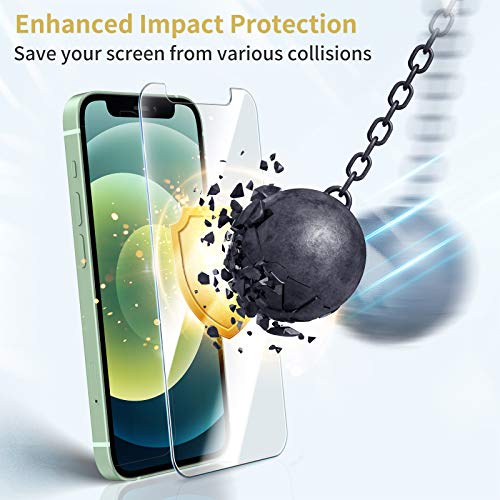 UNBREAKcable 3-Pack Screen Protector for iPhone 12 Mini, Double Shatterproof Tempered Glass [Easy Installation] [9H Hardness] [99.99% HD Clear] [Case Friendly] for iPhone 12 Mini (5.4- Inch)