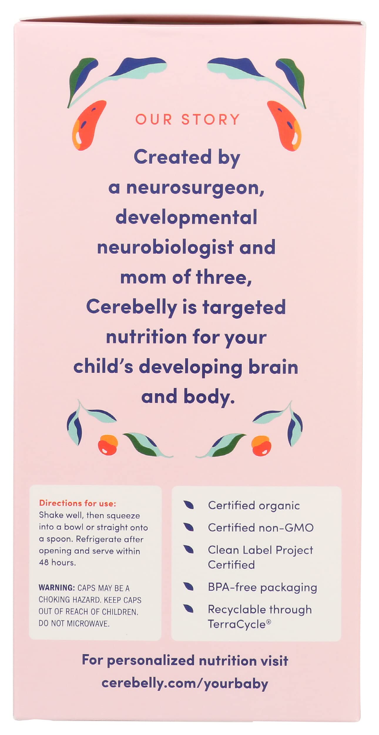 CEREBELLY Organic 11+ Months Variety Pack Baby Purees 3 Count, 4 OZ