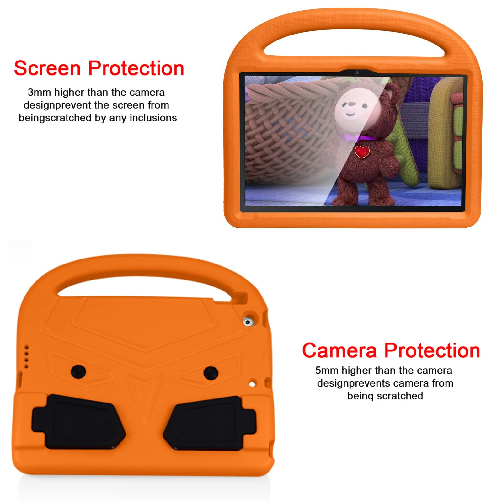 iPad 9th Generation Case for Kids, iPad 9th/8th/7th Generation Case 10.2 inch (2021/2020/2019),UUcovers Shockproof Handle Stand Lightweight Kids Boys Case for iPad 10.2 Inch 9th/8th/7th Gen, Orange