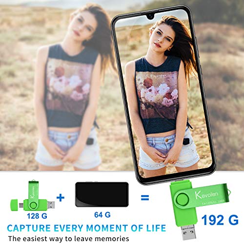 Kavolen 3in1 64GB High Speed Photo Backup Flash Drive Memory Stick for PC/Laptop /Android Phones.Photo Memory Stick for Samsung Galaxy ,LG,Google Pixel,Hua Wei,Moto,One Plus etc(for Android Phones)