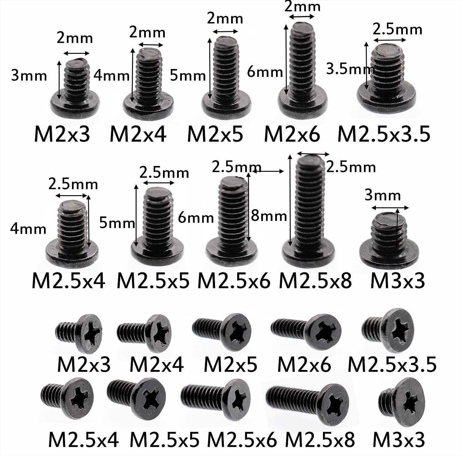CO-RODE 850pcs M2 M2.5 M3 Laptop Notebook Computer Screws Assortment Kit for SSD IBM HP Dell Lenovo Samsung Sony Toshiba Gateway Acer