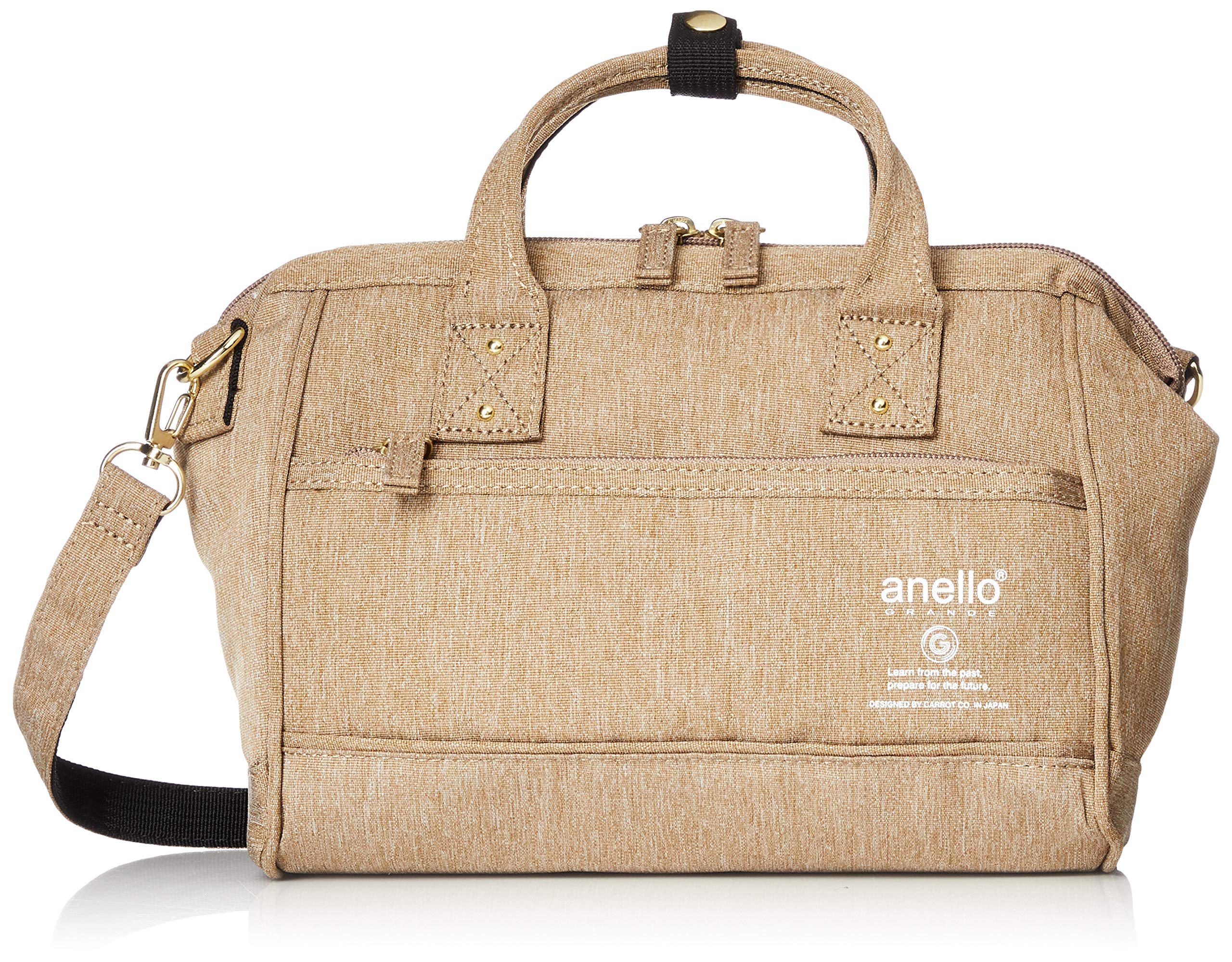 anello GRANDE(γ’γγ γ°γ©γ³γ) Women's 2-Way Mini Shoulder Bag with Metal Clasp, Beige, One Size