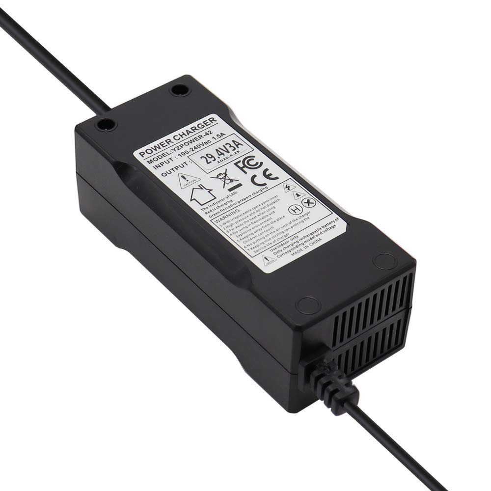 29.4V 3A 88.2W AC/DC Power Supply AC Adapter Charger for 24V 7S Lithium Li-ion Battery, 5.5x2.1mm DC Plug with a 5.5 * 2.5mm Tip