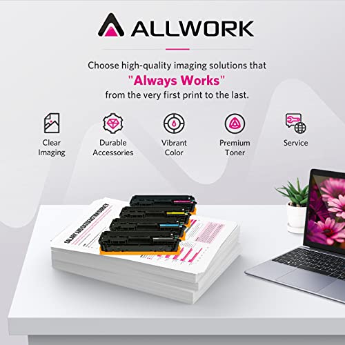 ALLWORK 201X Remanufactured Toner Cartridge Replacement for CF400X High Yied Use for Color Laser Pro M252n M252dw MFP M277dw MFP M277n MFP M277c6 MFP M274n Printers - Black Cyan Yellow Magenta
