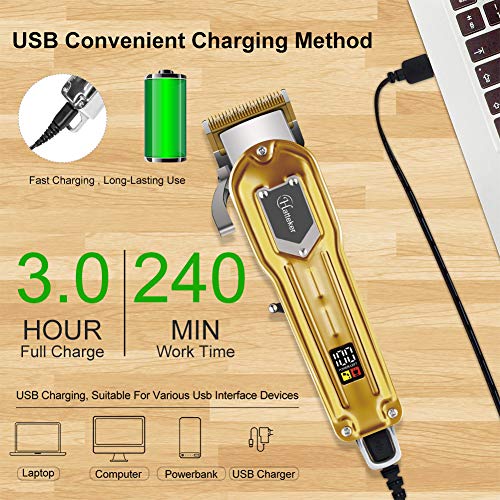 Hatteker Mens Hair Clippers Professional Cordless Hair Beard Trimmer Haircut Grooming Kit Rechargeable