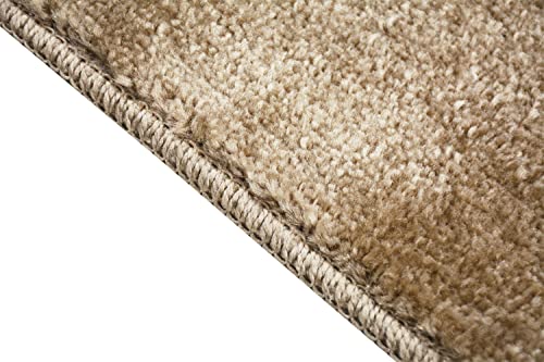 Euro Collection Solid Color Area Rug Rugs Slip Skid Resistant Rubber Backing Machine Washable More Color Options (Beige, 3'3" x 4'11")