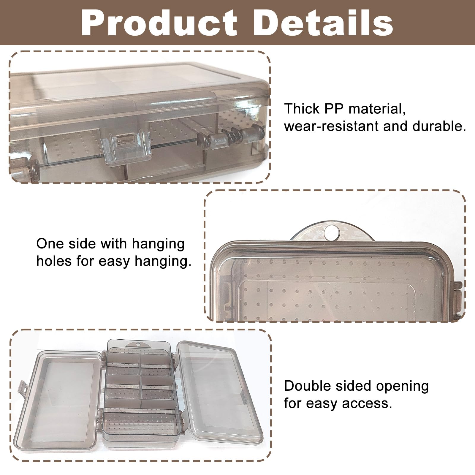 3 Pcs Earring Storage Box Organizer,Jewelry Storage Box Holder,Double Layer Plastic Small Clear Storage Box, Compartment Portable Jewelry Box Earring, Necklace,Hair Clip Organizer, Storage Jewelry Box
