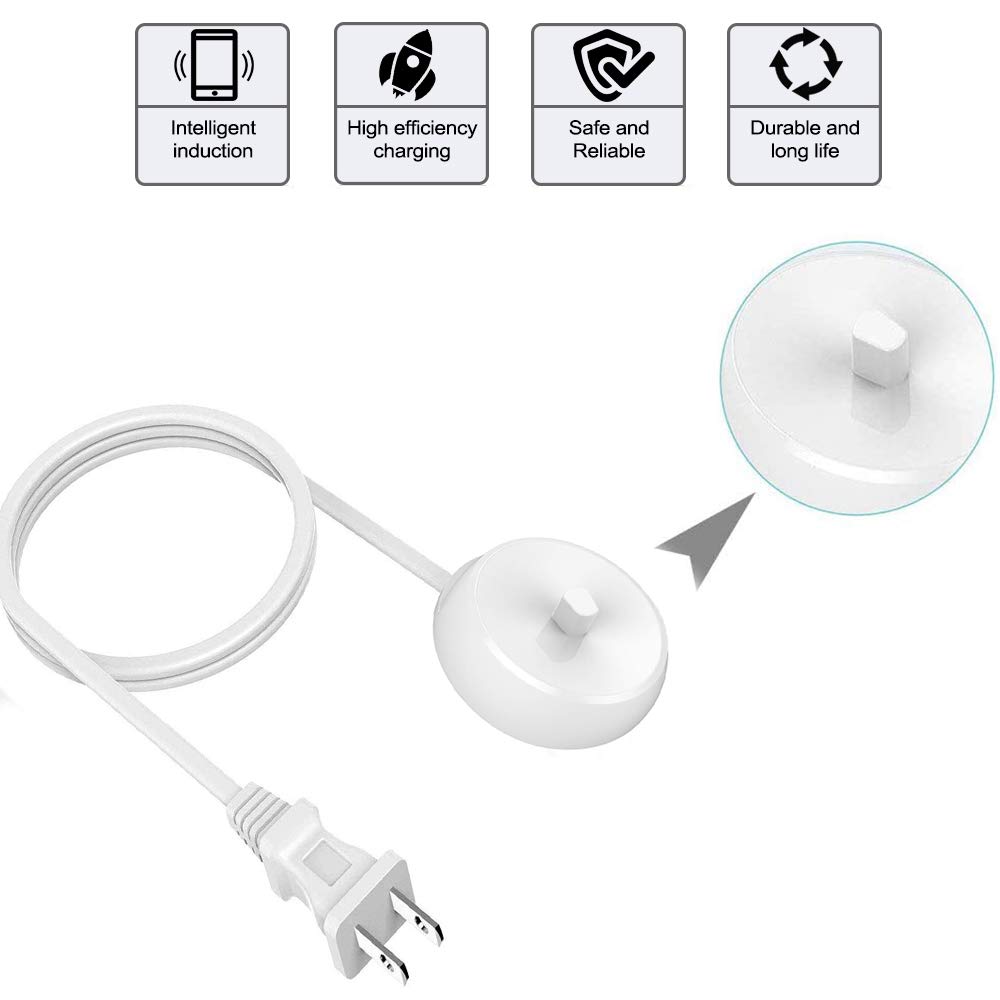 Toothbrush Charger for Braun Oral B Electric Toothbrush,Inductive Charging Base Model 3757 Portable Waterproof Power Cord