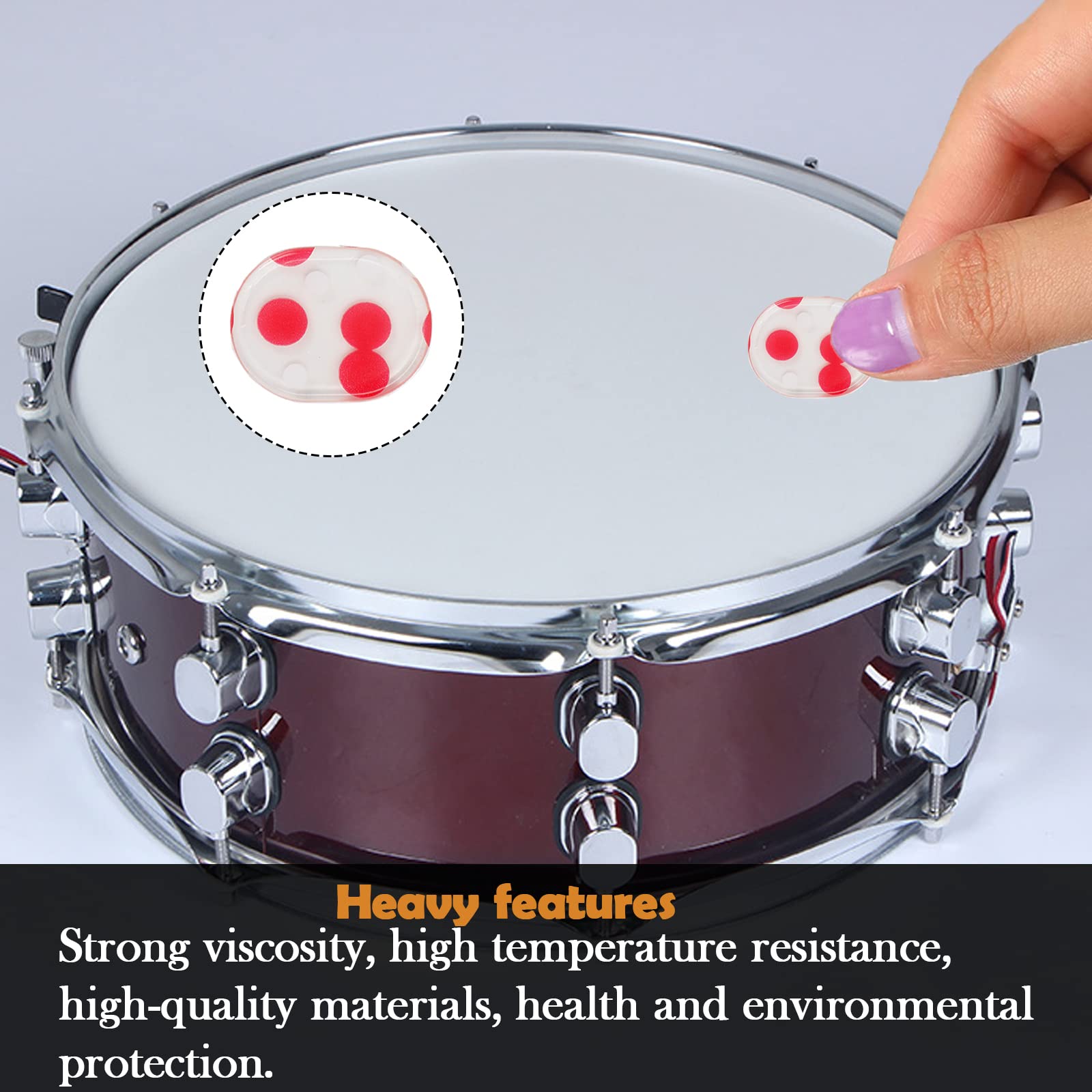 30Pcs Drum Damper Pad Silicone Drum Mutes Pads Silencers Round Drum Dampening Gel Pads Set for Drums Tone Control(30Pcs, Color Set)