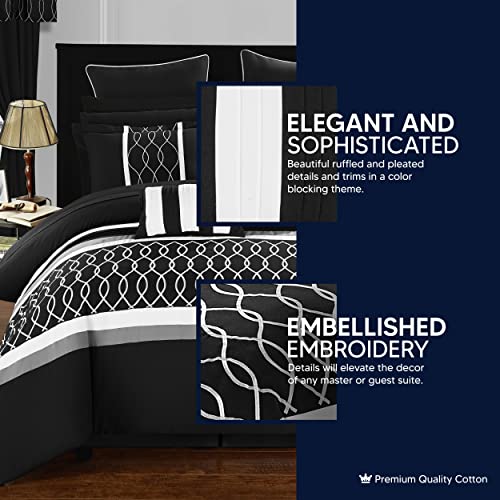 Chic Home Dinah 24 Piece Comforter Set, Queen, Blue