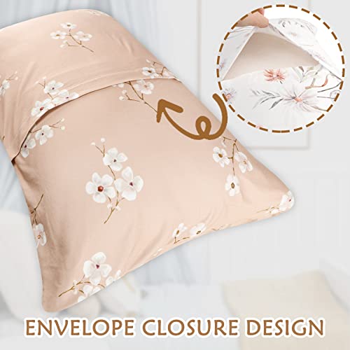 CARUILI Toddler Pillowcase 2 Pack, Fits 13"x 18" or 14"x19" Kids Pillow, Silky Soft & Breathable Envelope Closure Kids Pillowcases Cover Set for Sleeping, Travel, Wildflower