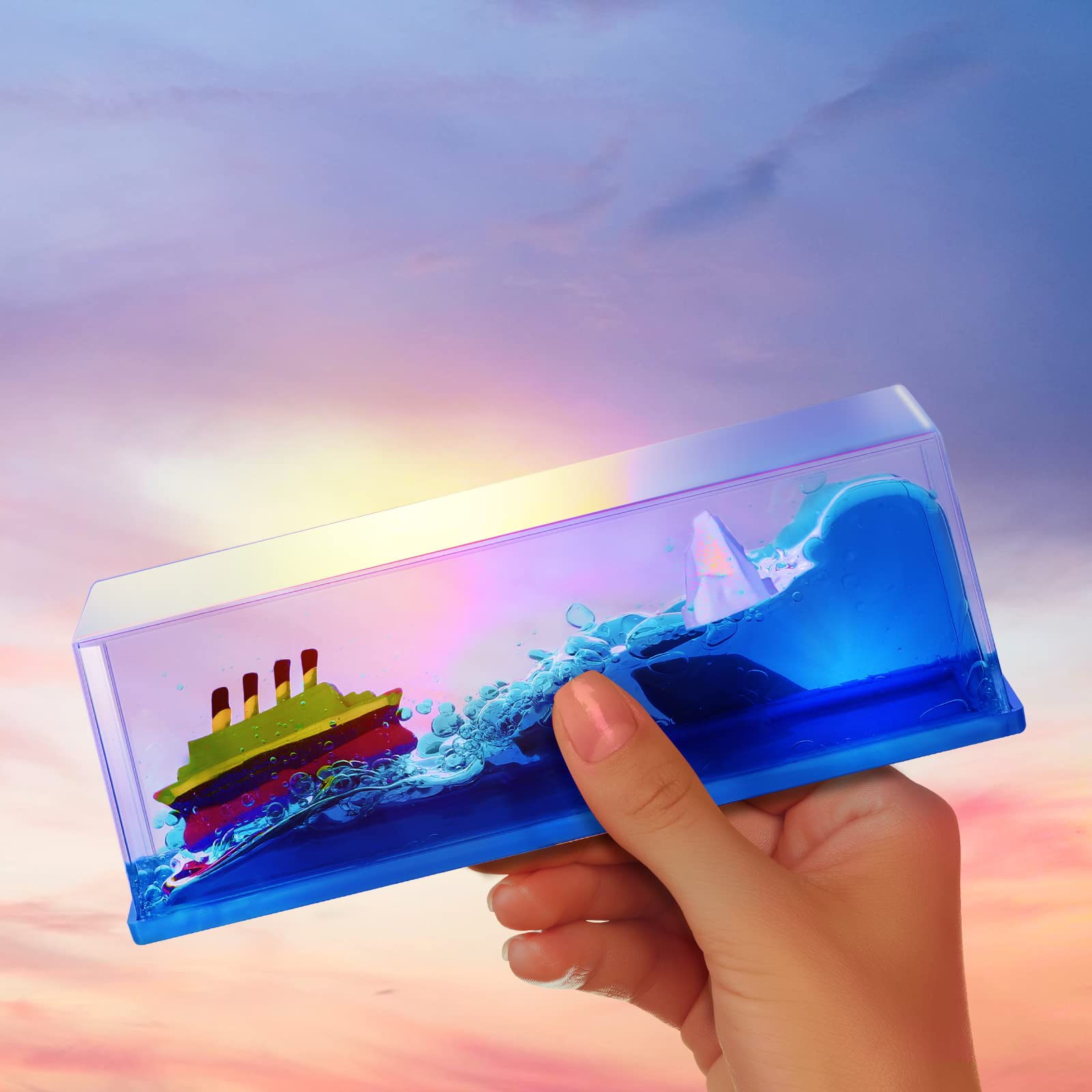 2BK Titanic Cruise Ship Model Decorative Paperweight, Ship Home Decor - Never Sinking Cruise Ship Decorative Car Display Cases & Gifts