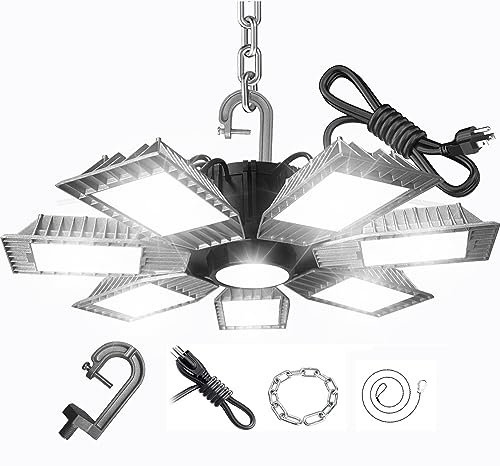 300W LED shop light, 6500K, 1000W Eq- Ultra-Bright high Bay for workshop, 30000lm Plug-in with Hanging Hook, Safety Rope - Ideal for Garage, Warehouse, Residential Barn, Factory, Workshop Lighting