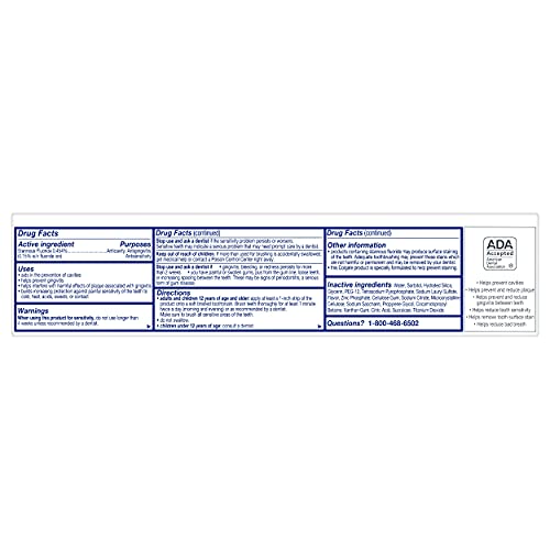 Colgate Total Toothpaste with Stannous Fluoride and Zinc, Multi Benefit Toothpaste with Sensitivity Relief and Cavity Protection, Deep Clean - 4.8 Ounce (4 Pack)