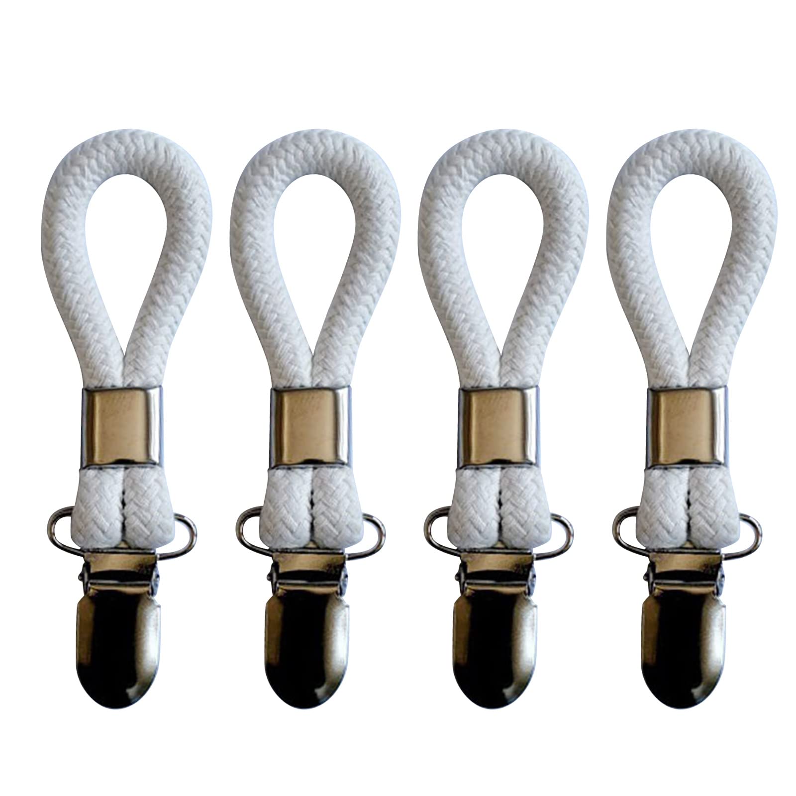 4Pcs Braided Cotton Loop Towel Clips Clothes Pegs Clamp for Home Bathroom Kitchen Towel Storage Holder