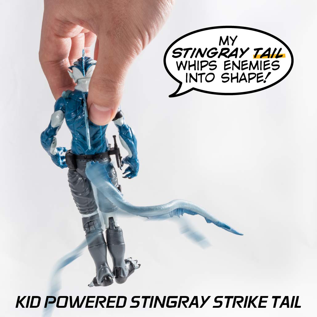 Alter Nation El Ray Human Stingray Electric EEL Hybrid Web Cartoon Dark Horse Comics Graphic Novel Action Figure with “Lightning Storm” Light up Feature & Mini Comic Book Great Gift for Kids 6 & Up