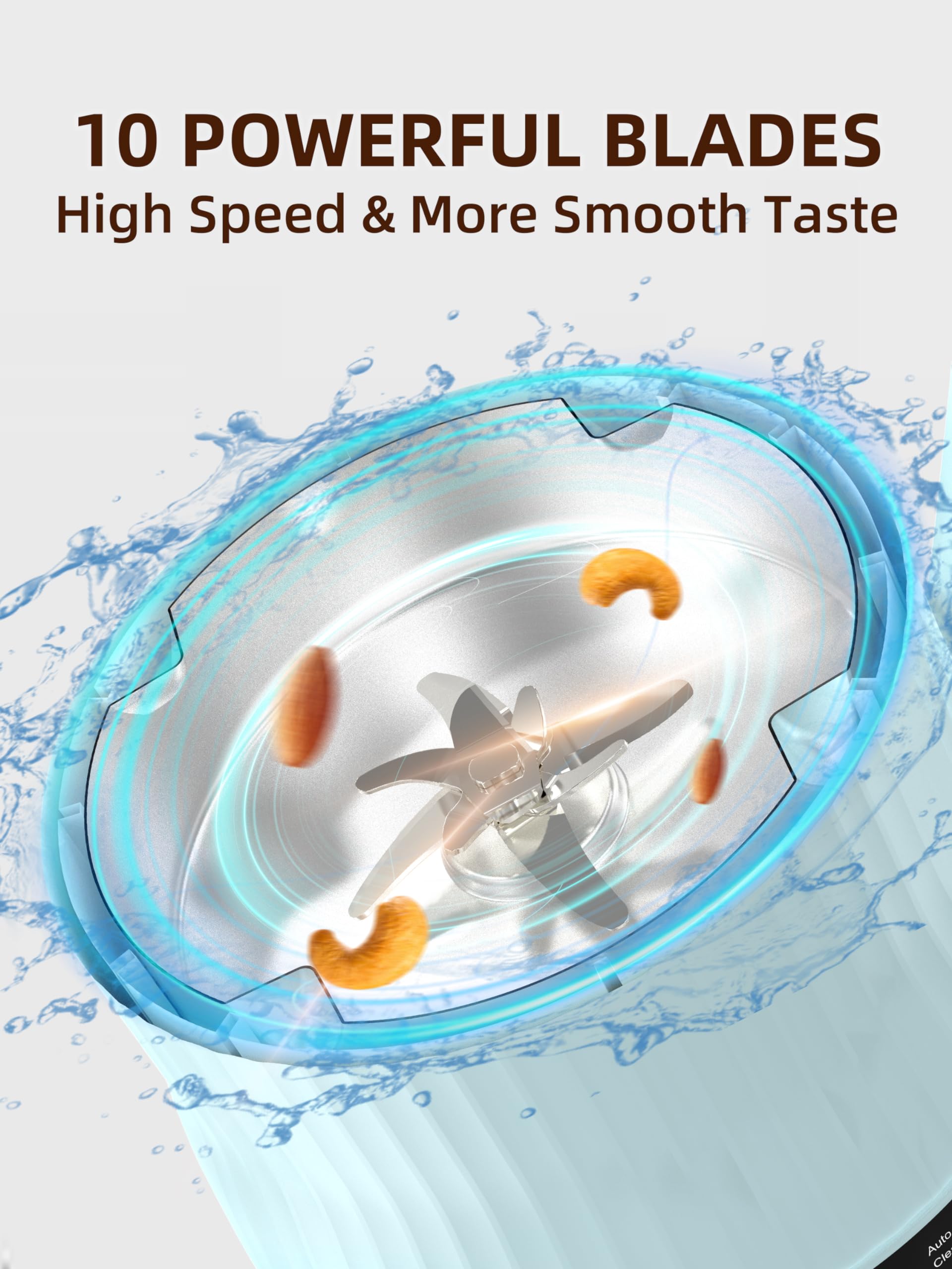 20oz Nut Milk Maker Machine - Multi-Functional Automatic Almond Milk Machine with 10 Blades, Plant-Based Milk, Oat, Soy, Oat, Dairy Free Beverages with 12 Hours Timer/Auto-clean/Boil(blue)