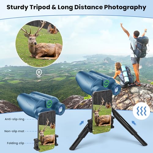 20x25 Compact Binoculars for Adults High Powered and Kids,Waterproof Binoculars for Hunters with Low Light Vision,Easy Focus Bird Watching for Adults Outdoor Hunting Travel,Blue
