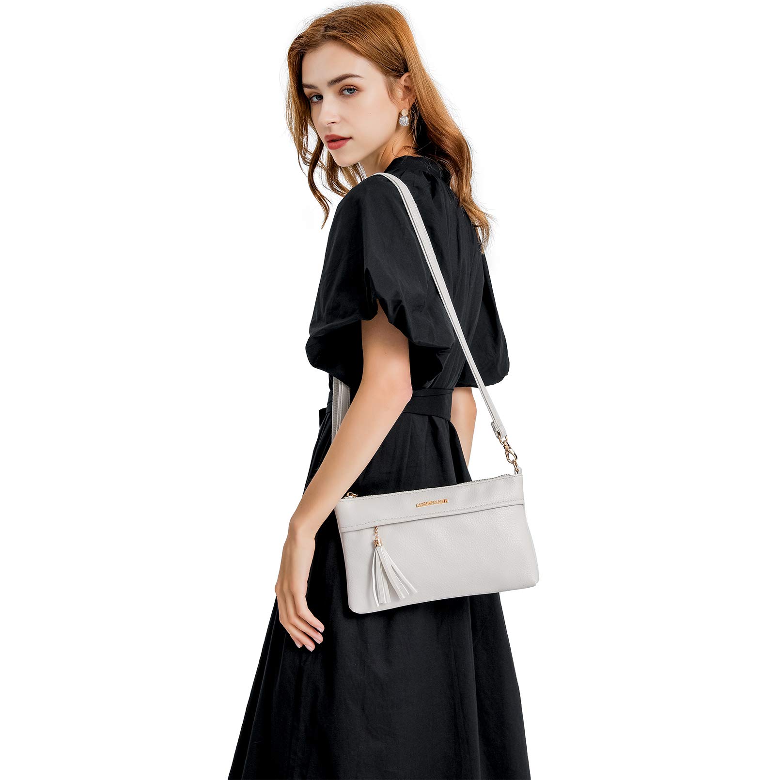 AMELIE GALANTI women's Small crossbody Handbags Shoulder Bag,Fashion Tassel design and Shoulder Strap Adjustable