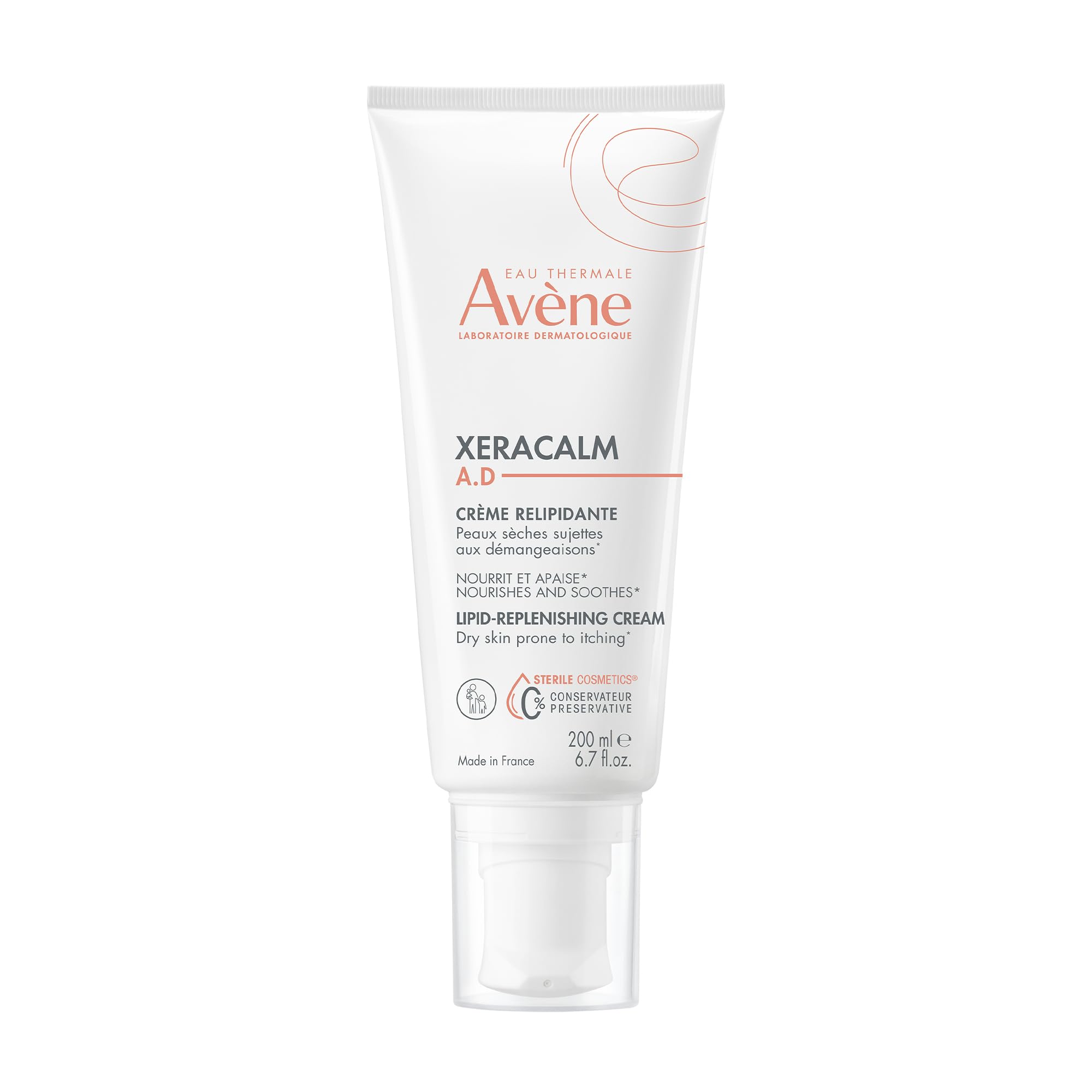 Avene XeraCalm A.D Lipid-Replenishing Cream, Atopic Dermatitis, Eczema-Prone, No Preservatives, Fragrance-Free, 6.7 Oz