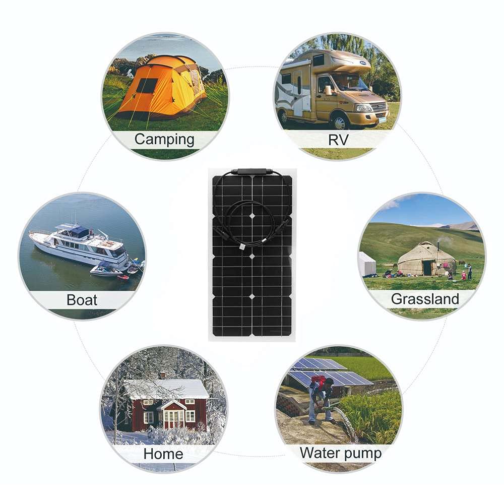 300W Solar Panel Kit 12V with 30A/60A Controller Flexible Monocrystalline Solar Cell Battery Charger for Car Yacht RV Camping (300W 60A Controller)