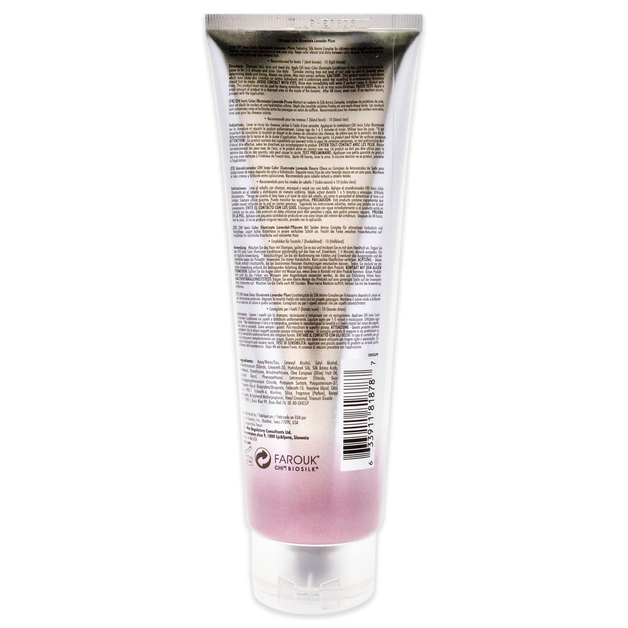 CHI Color Illuminate Conditioner, Helps Maintain Fresh Color In Natural & Color-Treated Hair, Sulfate, Paraben, & Cruelty-Free, Lavender Plum, 8.5 Oz