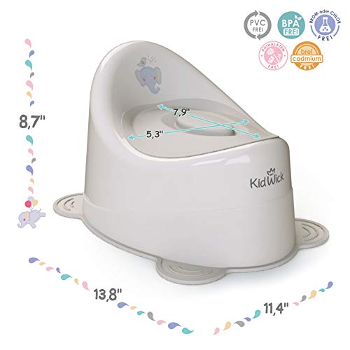 KID WICK Snail Potty Training Seat with Steady, Anti-Slip Design and Closeable Lid, Comfortable and Supportive Trainer for Boys and Girls,Improved Stability for Small Toddlers,BPA Free,Grey - KU040402