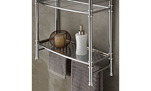 Best Living No Tools Wall Mount/Countertop Shelf, Chrome