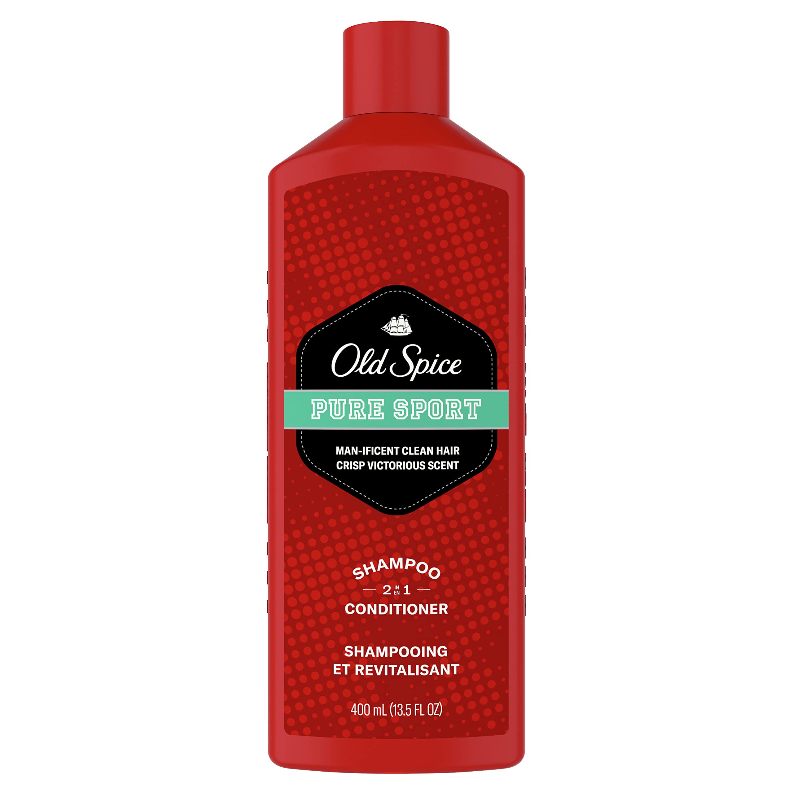 Old Spice Pure Sport 2in1 Shampoo and Conditioner for Men, 13.5 fl oz, 5.449 Fl oz