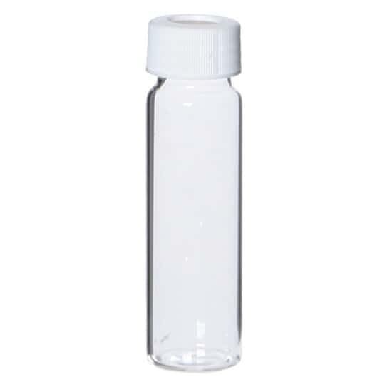 Environmental Express Clear VOA Vials with White Open-Top Septa Caps; 40 mL (72 Pack)