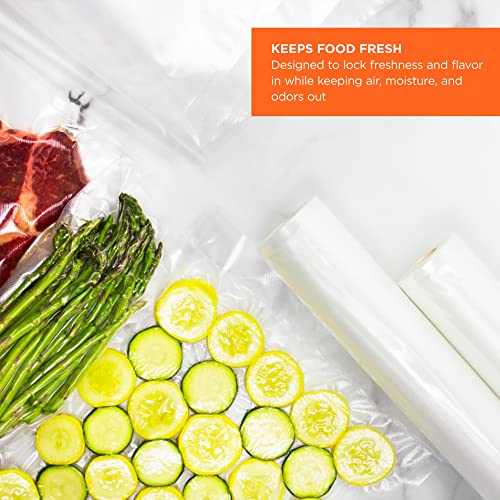 Black + Decker Vacuum Sealer Bags Combo Pack of 5 Rolls, Use for Sous Vide or Meal Prep, BPA Free, Dishwasher Safe, Tear Resistant, Safe to Microwave, Boil, or Freeze