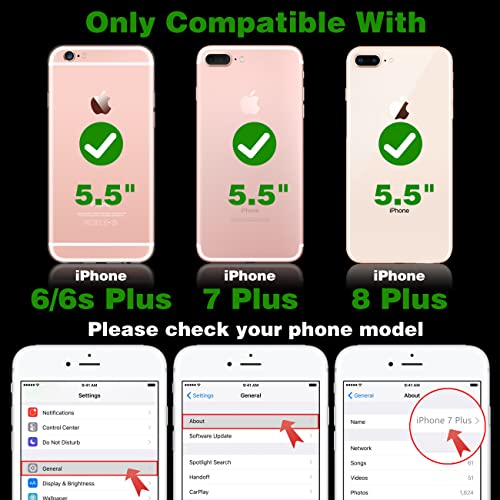 Jowhep Case for iPhone 6 Plus/6S Plus/7 Plus/8 Plus Silicone Carton Design Cute Cover Fashion Funny Kawaii Skin Protective Accessories Shell Shockproof Scratch Resistant Cases Girls Quicksand