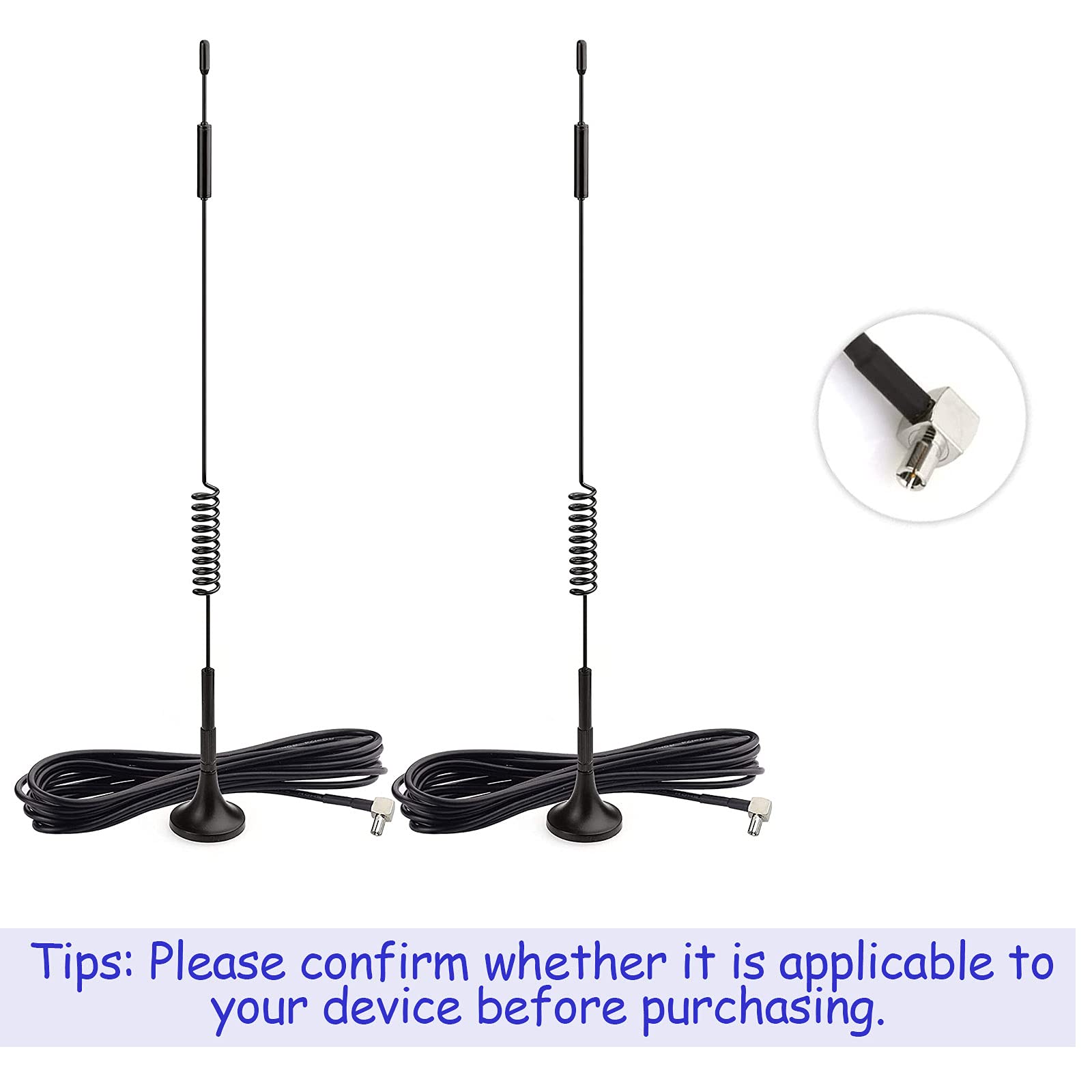 Bingfu 4G LTE 7dBi Magnetic Base MIMO TS9 Antenna (2-Pack) Compatible with Verizon AT&T T-Mobile Sprint 4G LTE Mobile Hotspot MiFi Router Cellular Mobile Broadband Modem USB Modem Dongle Adapter