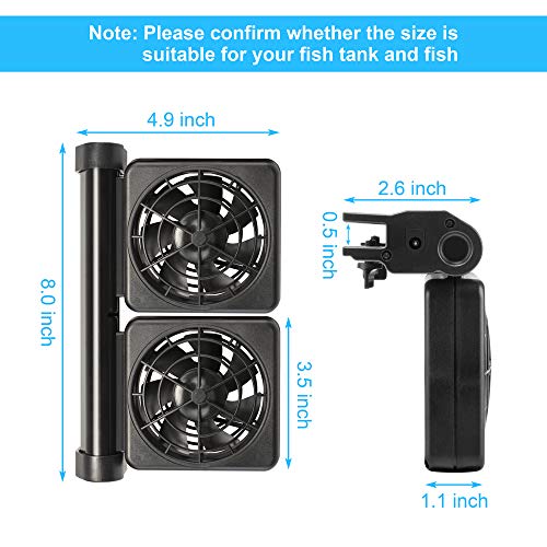 UPLY Aquarium Cooling Fan Fish Tank Fan Aquarium Chillers for Salt Water Fresh Water