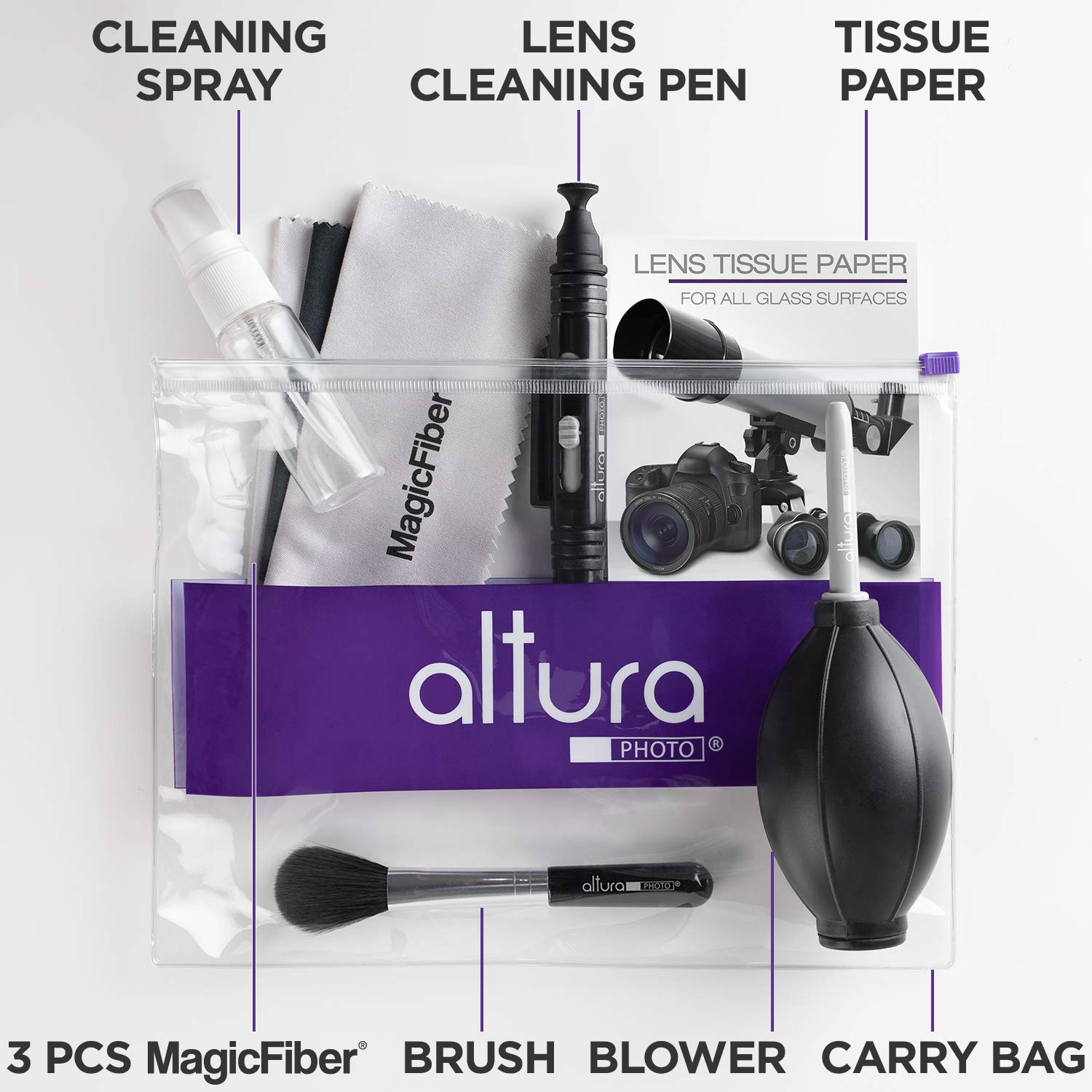 Altura Photo Professional Cleaning Kit for DSLR Cameras and Sensitive Electronics Bundle with Refillable Spray Bottle