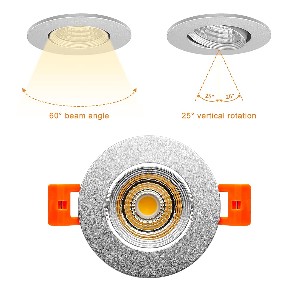 2Inch LED Recessed Ceiling Light, 3W Dimmable LED Downlight
